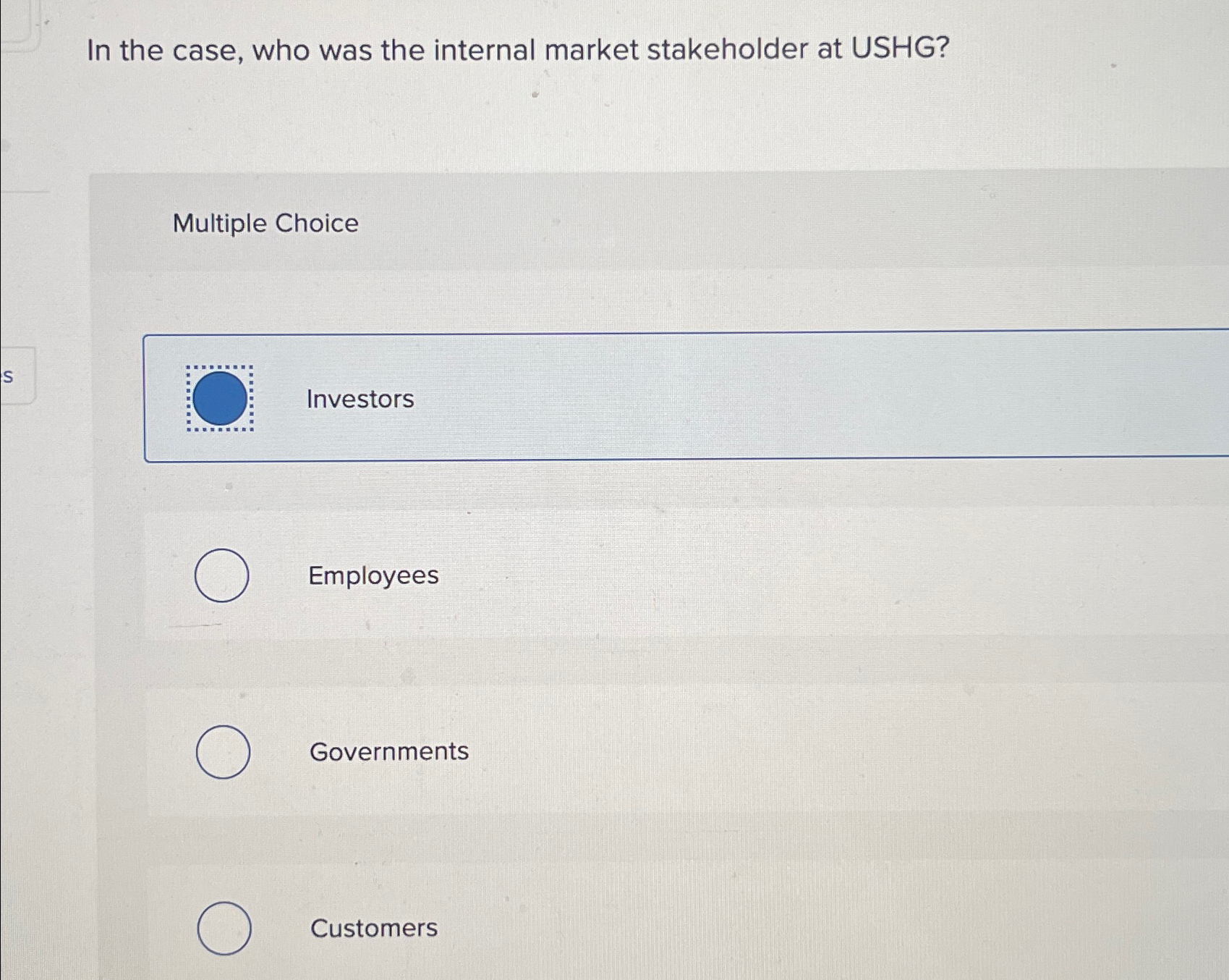 Solved In the case, who was the internal market stakeholder | Chegg.com