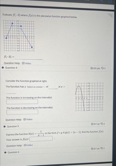 Solved Evaluate f(−3) where f(x) is the piecewise function | Chegg.com