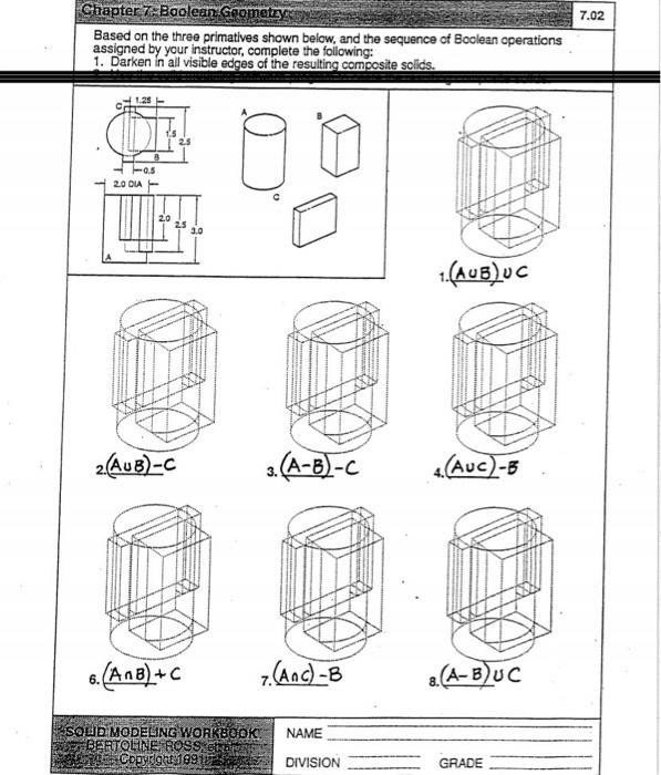 Solved 7.02 Chapter 7: Boolean Geometry Based on the three | Chegg.com