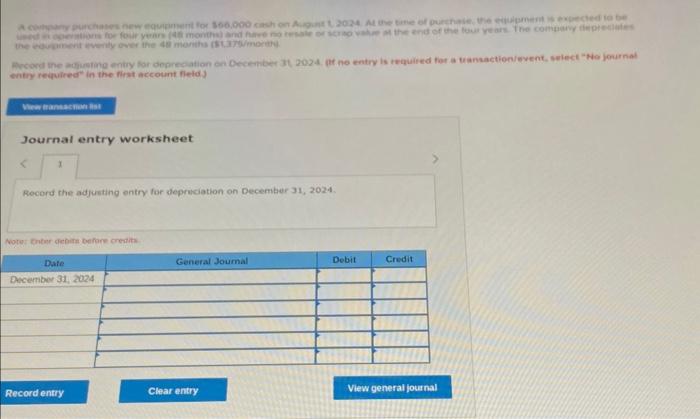 Solved entry required" in the first account field) Journal | Chegg.com