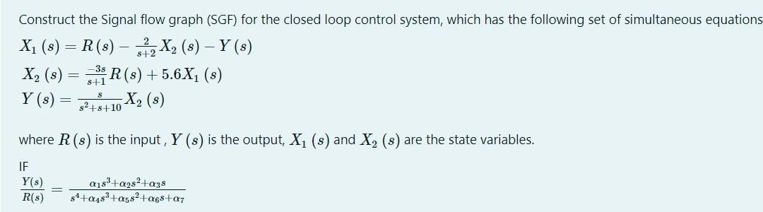 Solved Construct the Signal flow graph (SGF) for the closed | Chegg.com