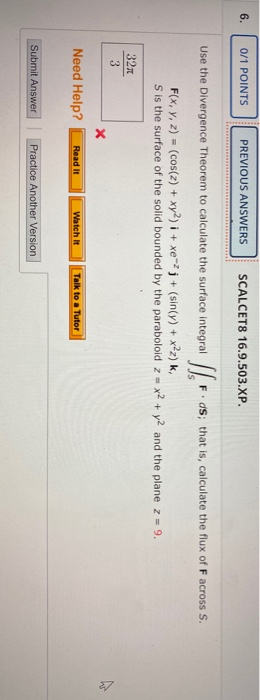 Solved 6. 0/1 POINTS PREVIOUS ANSWERS SCALCET8 16.9.503.XP. | Chegg.com