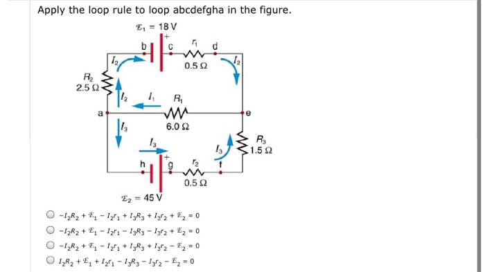 Solved Apply the loop rule to loop abcdefgha in the figure. | Chegg.com