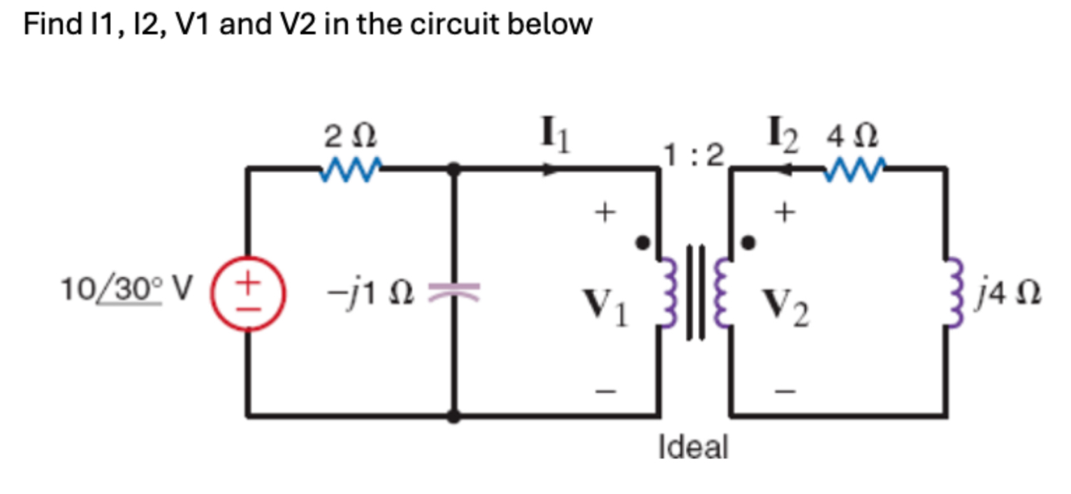 Find I1,I2,V1 ﻿and V 2 in ﻿the circuit belowPlease | Chegg.com