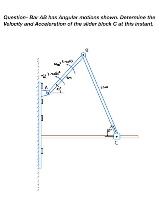 Solved Question-Bar AB has Angular motions shown. Determine | Chegg.com