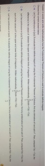 Solved Explain in words and write mathematically how the | Chegg.com