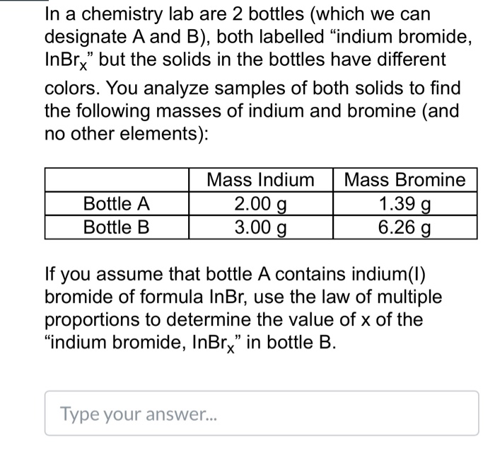 Solved In a chemistry lab are 2 bottles (which we can | Chegg.com