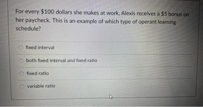 Solved For every $100 dollars she makes at work, Alexis | Chegg.com