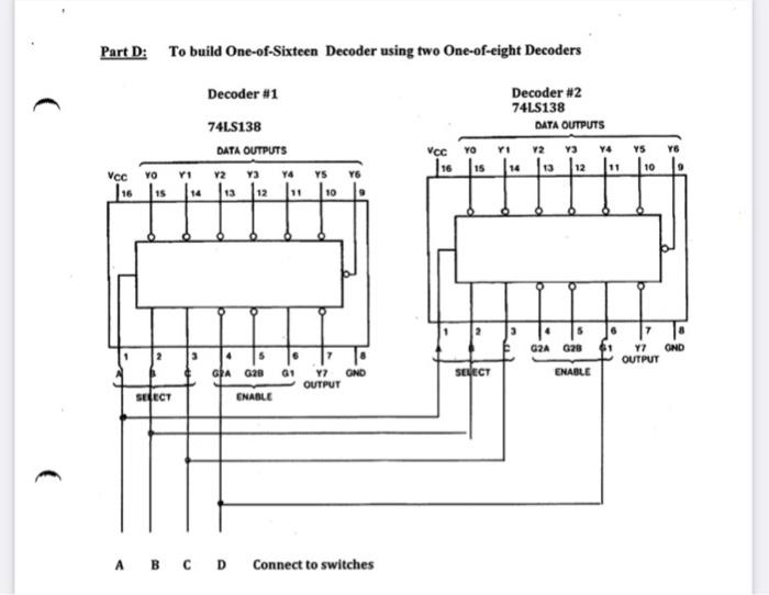 Solved with the following 74ls138 decoders make a schematic | Chegg.com