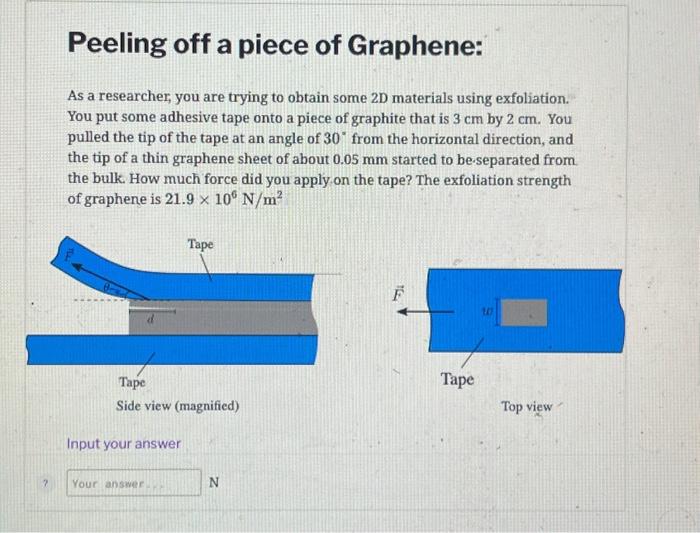 Solved Peeling off a piece of Graphene: As a researcher, you | Chegg.com