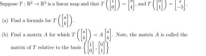 Solved Suppose T:R2→R2 is a linear map and that | Chegg.com