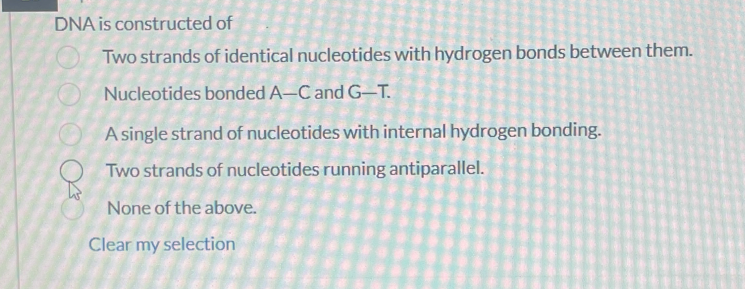 Solved DNA is constructed ofTwo strands of identical | Chegg.com