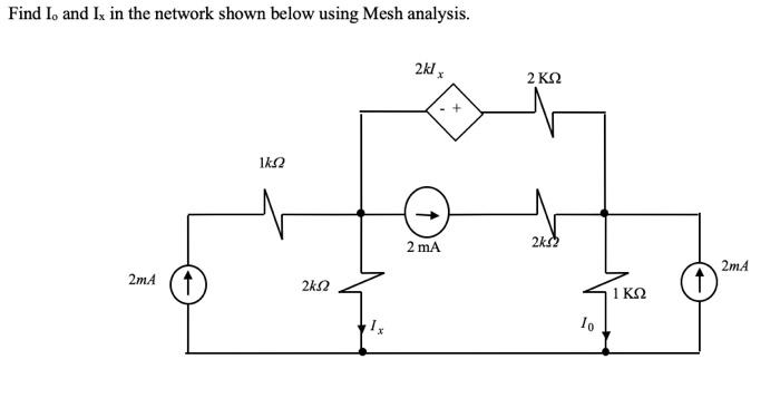 Solved Find I0 and Ix in the network shown below using Mesh | Chegg.com