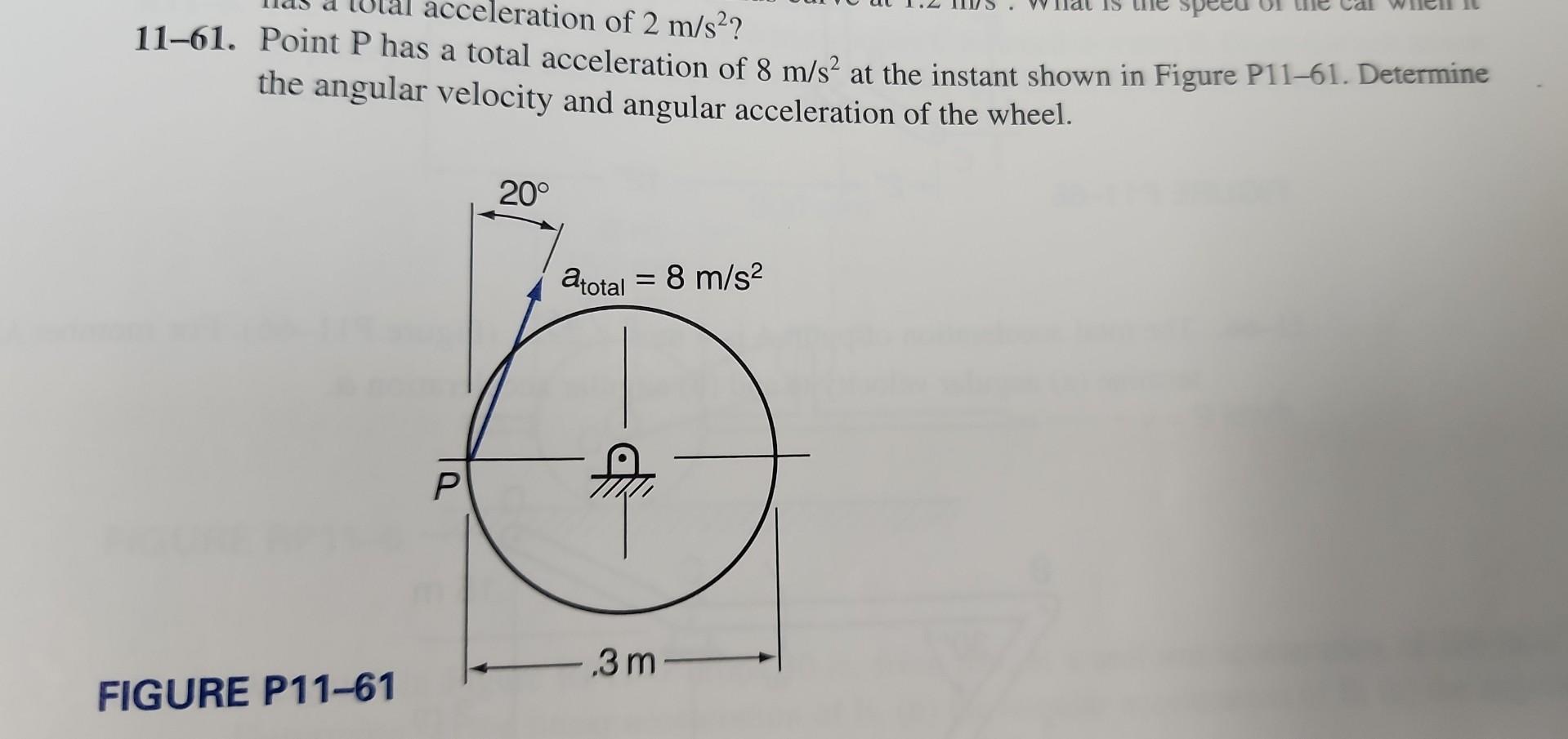 Solved 11-61. Point P has a total acceleration of 8 m/s2 at | Chegg.com