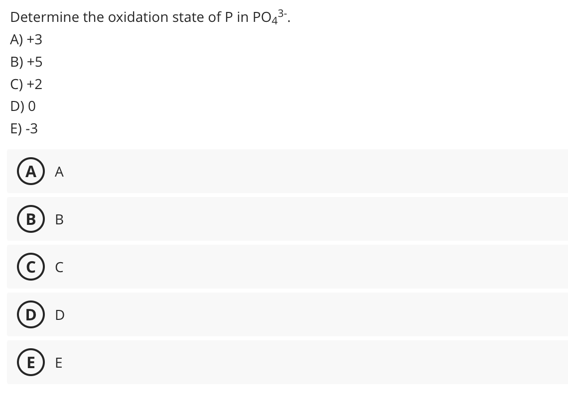Solved Determine the oxidation state | Chegg.com