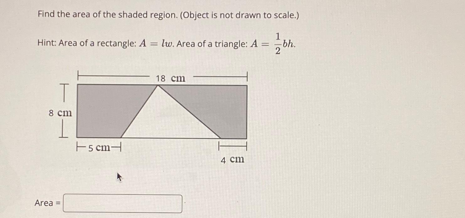 Solved Find the area of the shaded region. (Object is not | Chegg.com