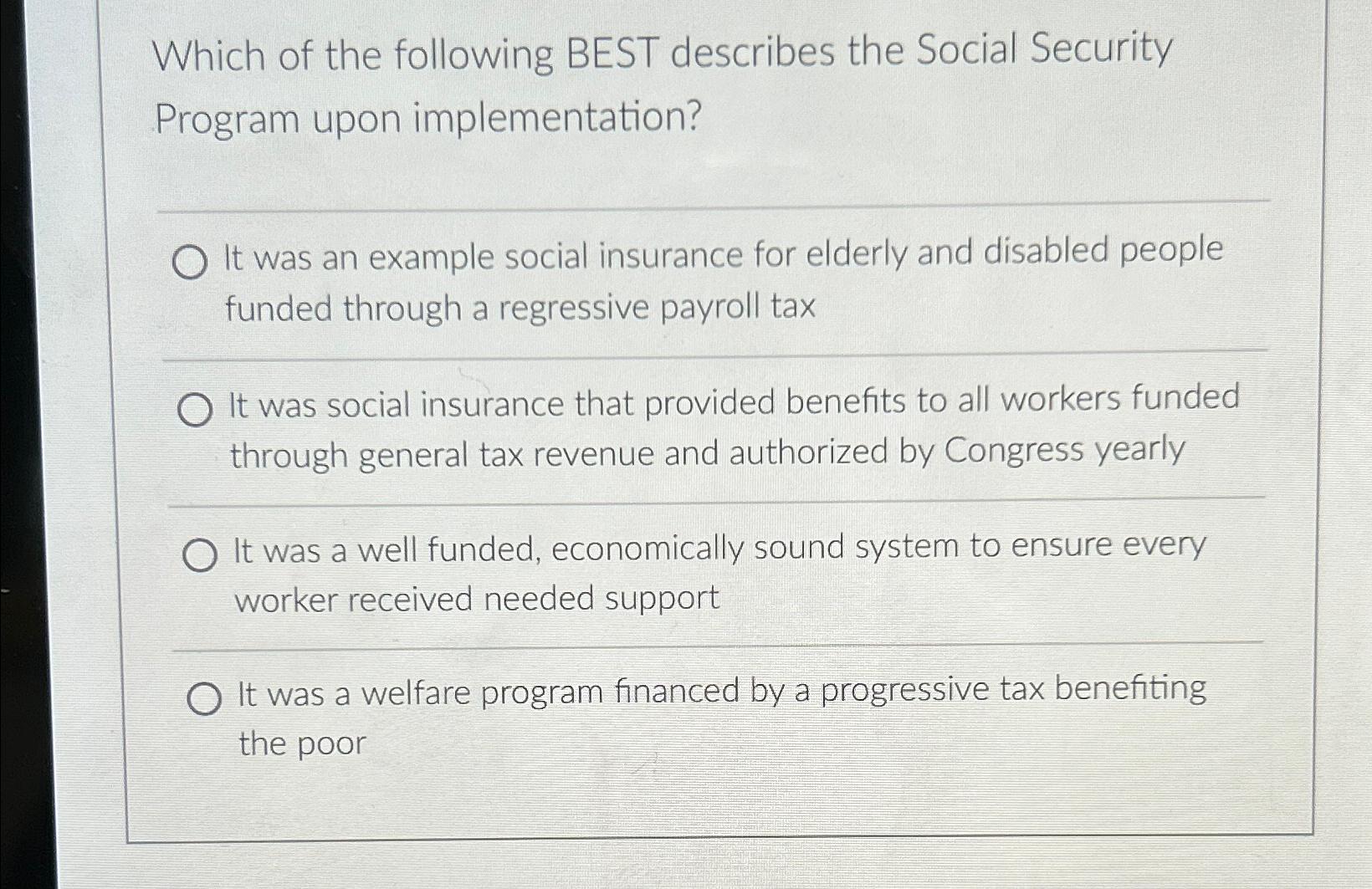 Solved Which of the following BEST describes the Social | Chegg.com