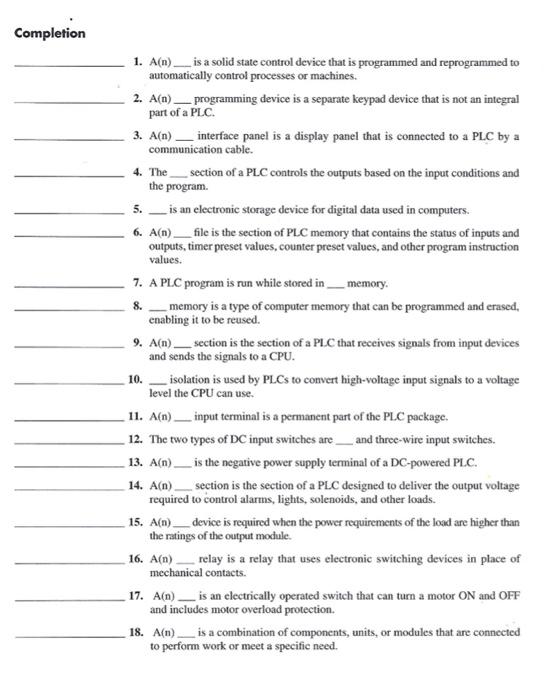 Solved 1. A(n) is a solid state control device that is | Chegg.com