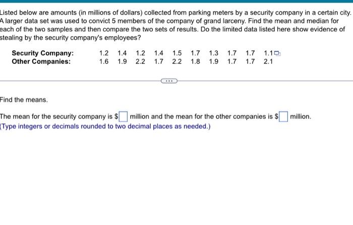 Solved -isted below are amounts (in millions of dollars) | Chegg.com