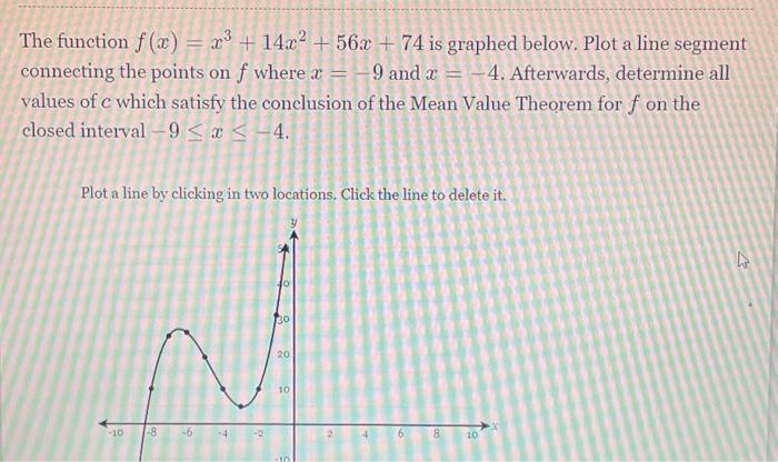 Solved The function f(x) = x^3 + 14x^2 + 56x + 74 is graphed | Chegg.com