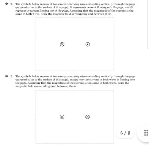 Solved 2. The symbols below represent two current-carrying | Chegg.com