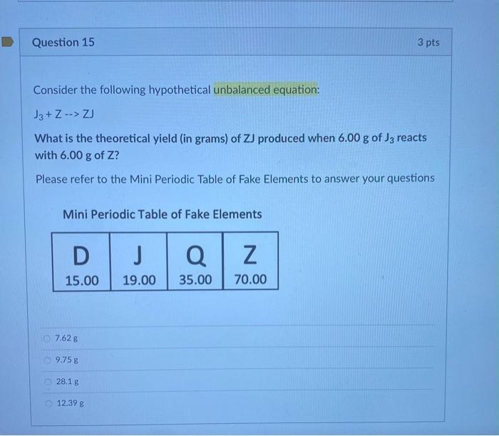 Solved Consider the following hypothetical unbalanced | Chegg.com