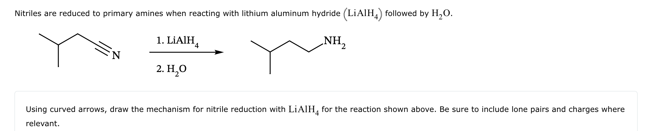 Solved Nitriles are reduced to primary amines when reacting | Chegg.com