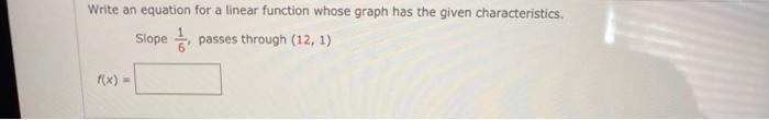Solved Write an equation for a linear function whose graph | Chegg.com