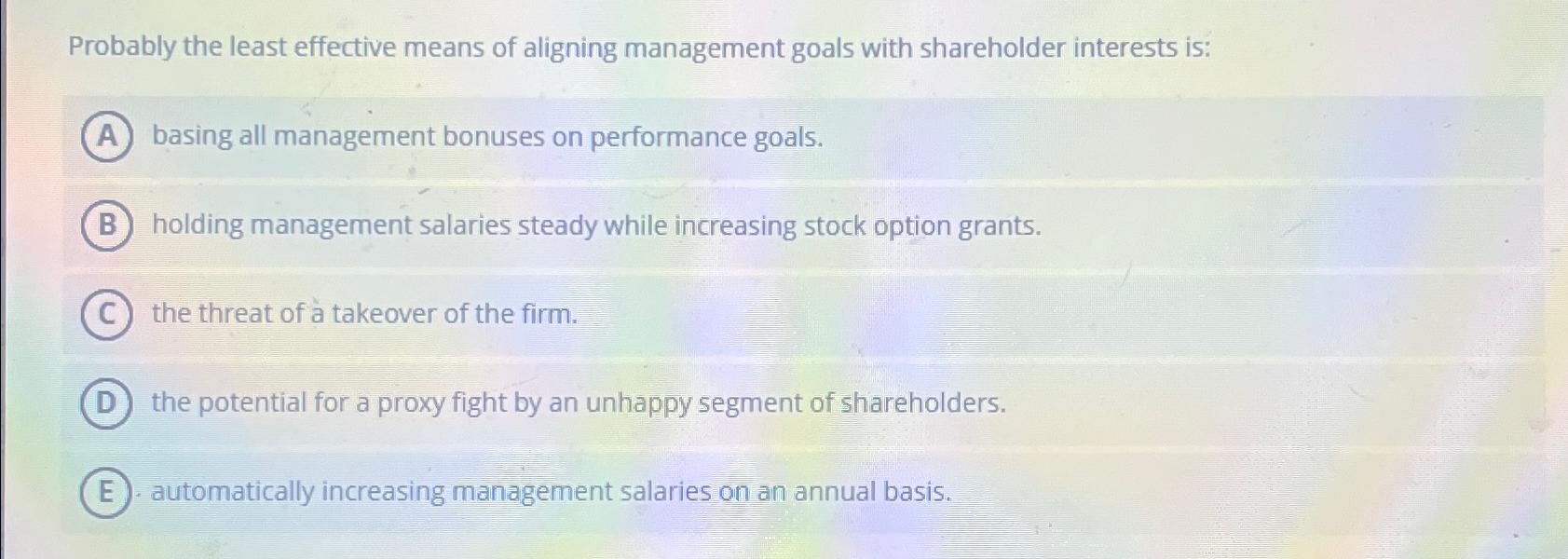 Solved Probably the least effective means of aligning | Chegg.com