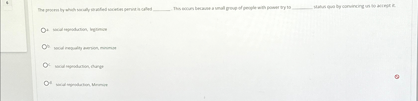 Solved The process by which socially stratified societies | Chegg.com