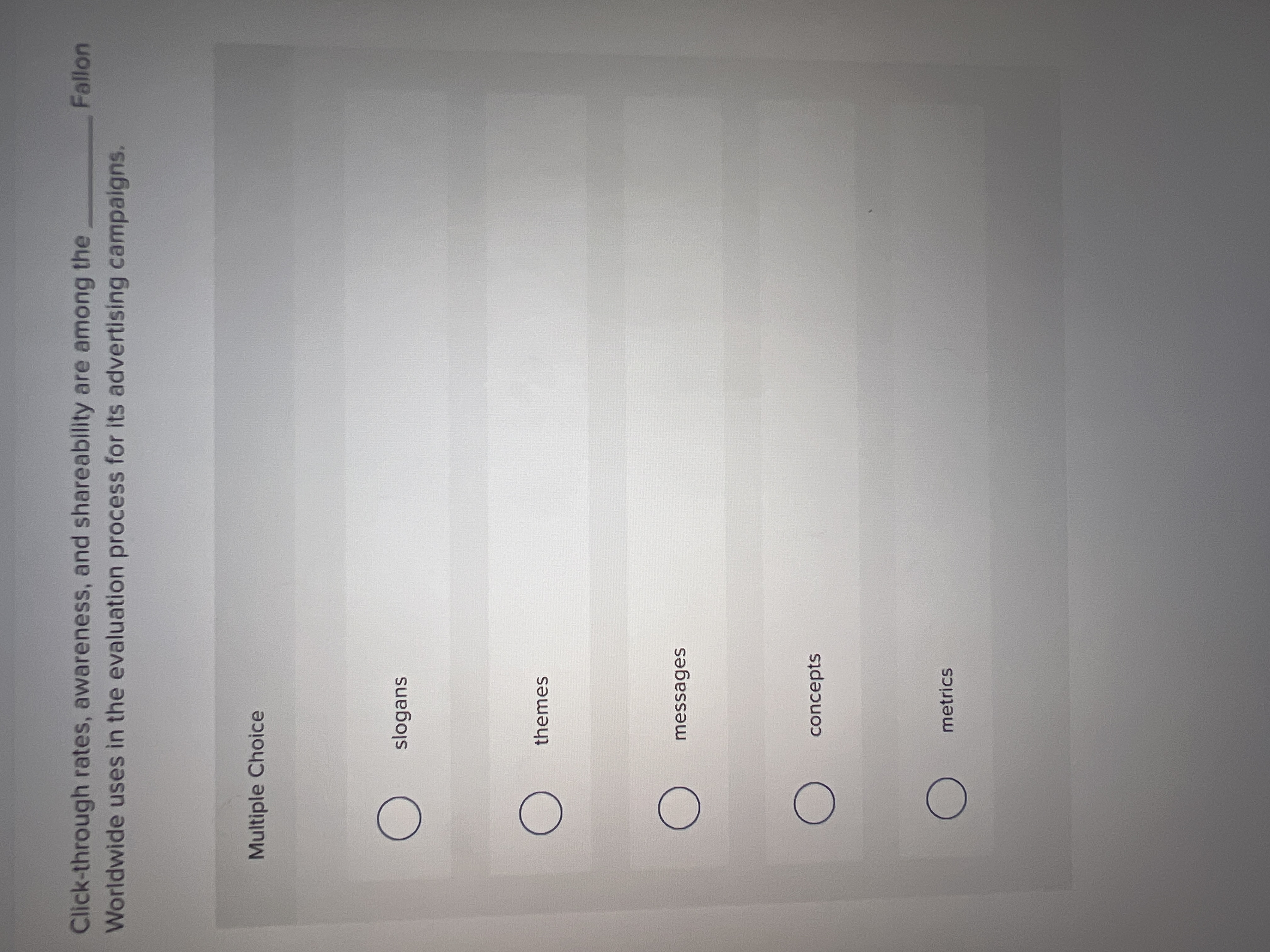 Solved Click-through rates, awareness, and shareability are | Chegg.com