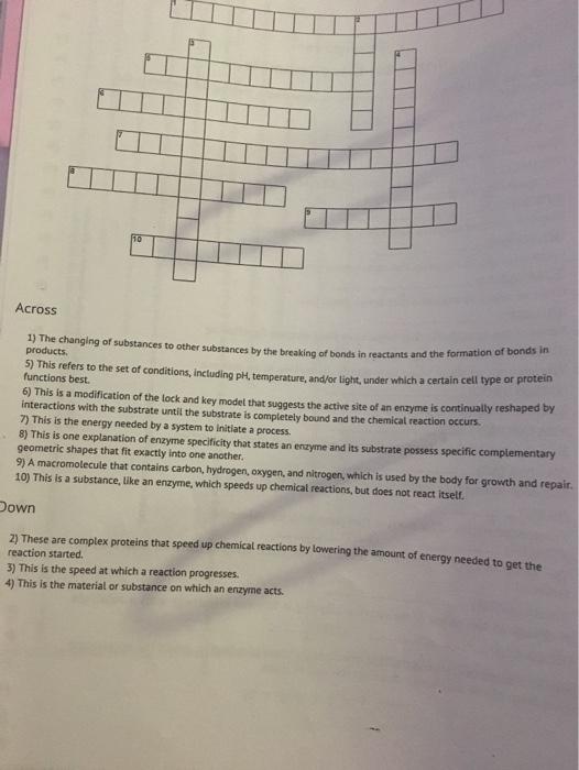 Solved WORKSHEET 5-49 T --- Enzymes: Word Scramble Read each | Chegg.com