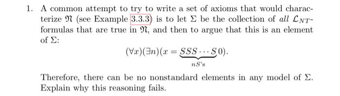 Solved A common attempt to try to write a set of axioms that | Chegg.com