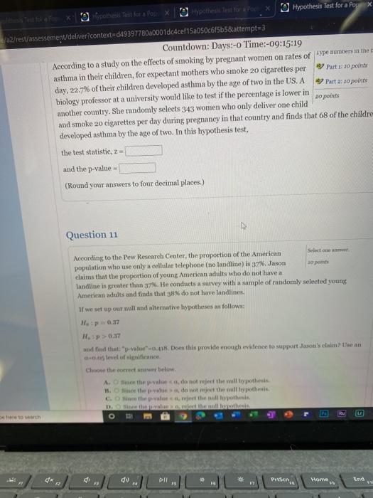 Solved pothesis Test for a fost X Hypotheek Tell for Pak | Chegg.com