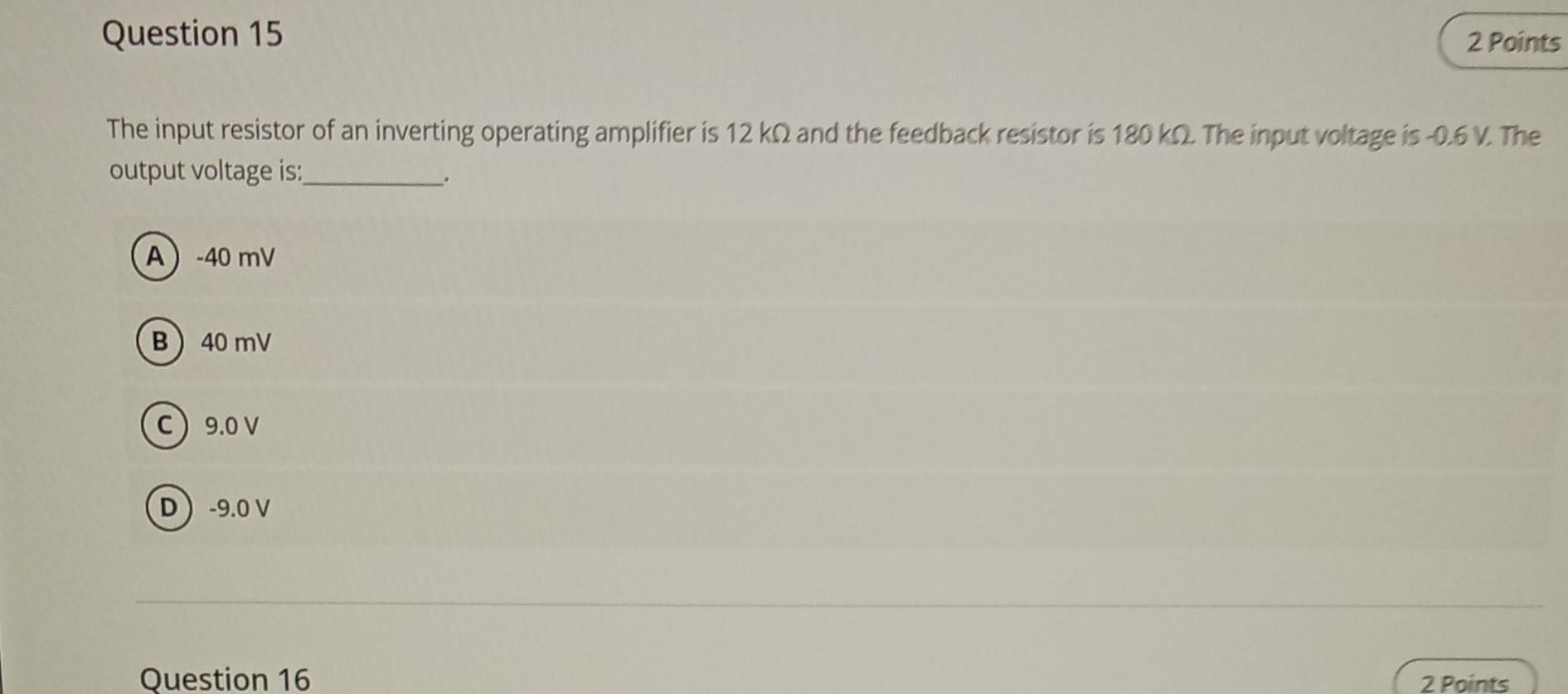 Solved The input resistor of an inverting operating | Chegg.com