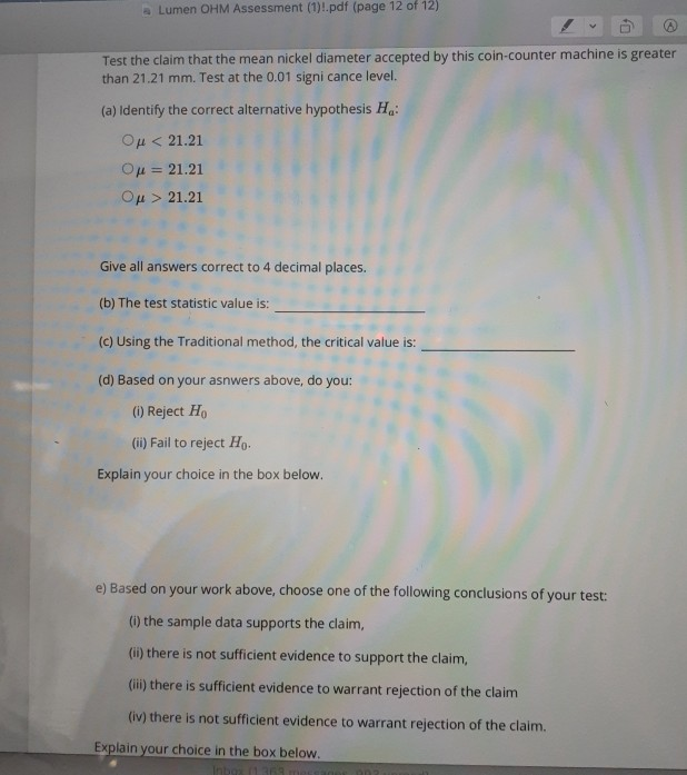 Lumen OHM Assessment (1)!.pdf (page 12 of 12) Test | Chegg.com