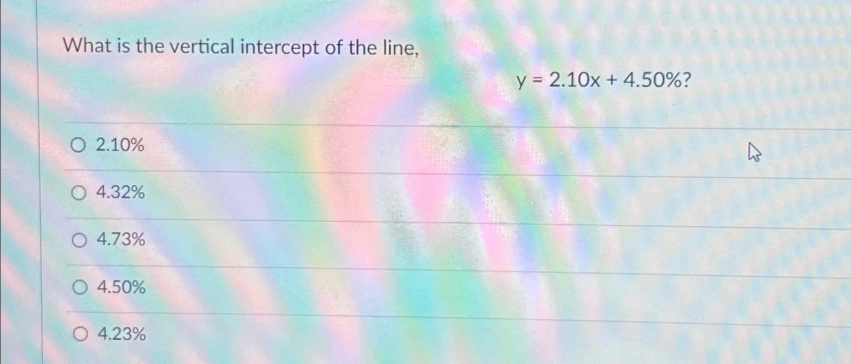 Solved What is the vertical intercept of the | Chegg.com