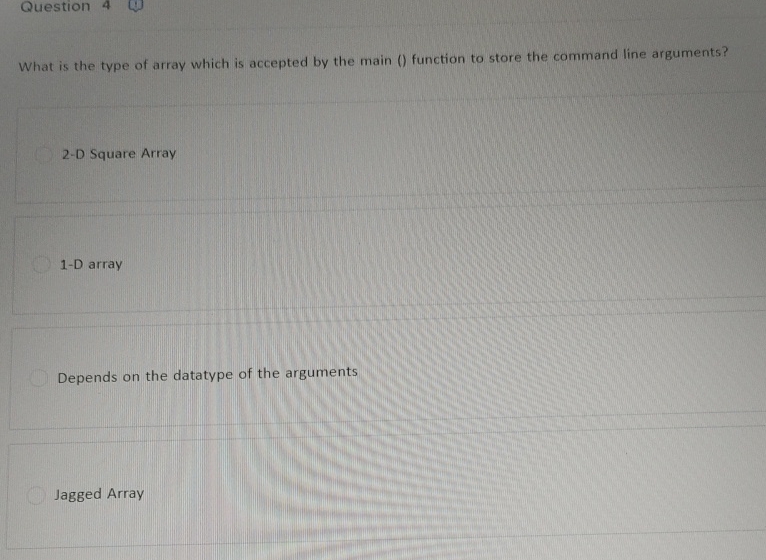 Solved Question 4what Is The Type Of Array Which Is Accepted 