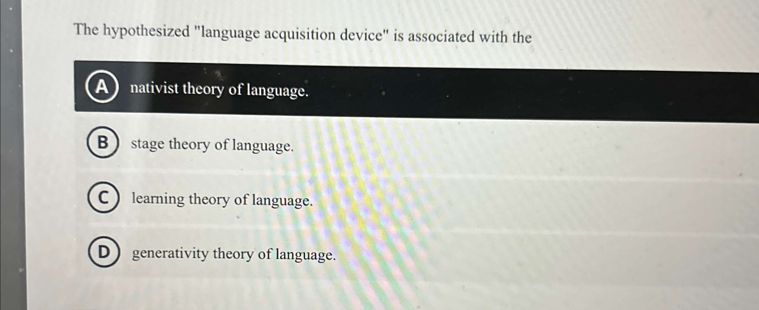 Solved The hypothesized "language acquisition device" is | Chegg.com