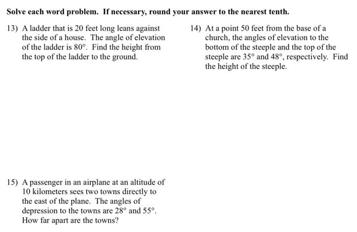 Solved Solve each word problem. If necessary, round your | Chegg.com