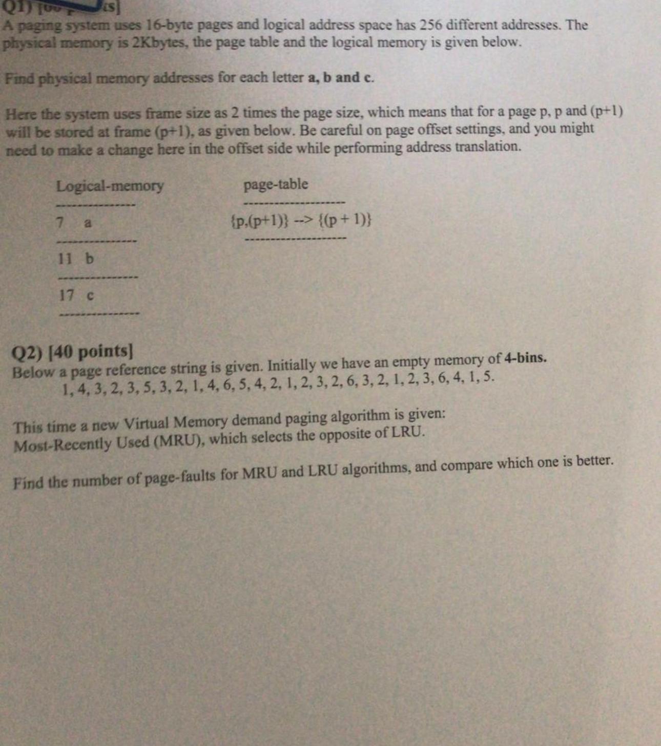 Solved A paging system uses 16 -byte pages and logical | Chegg.com