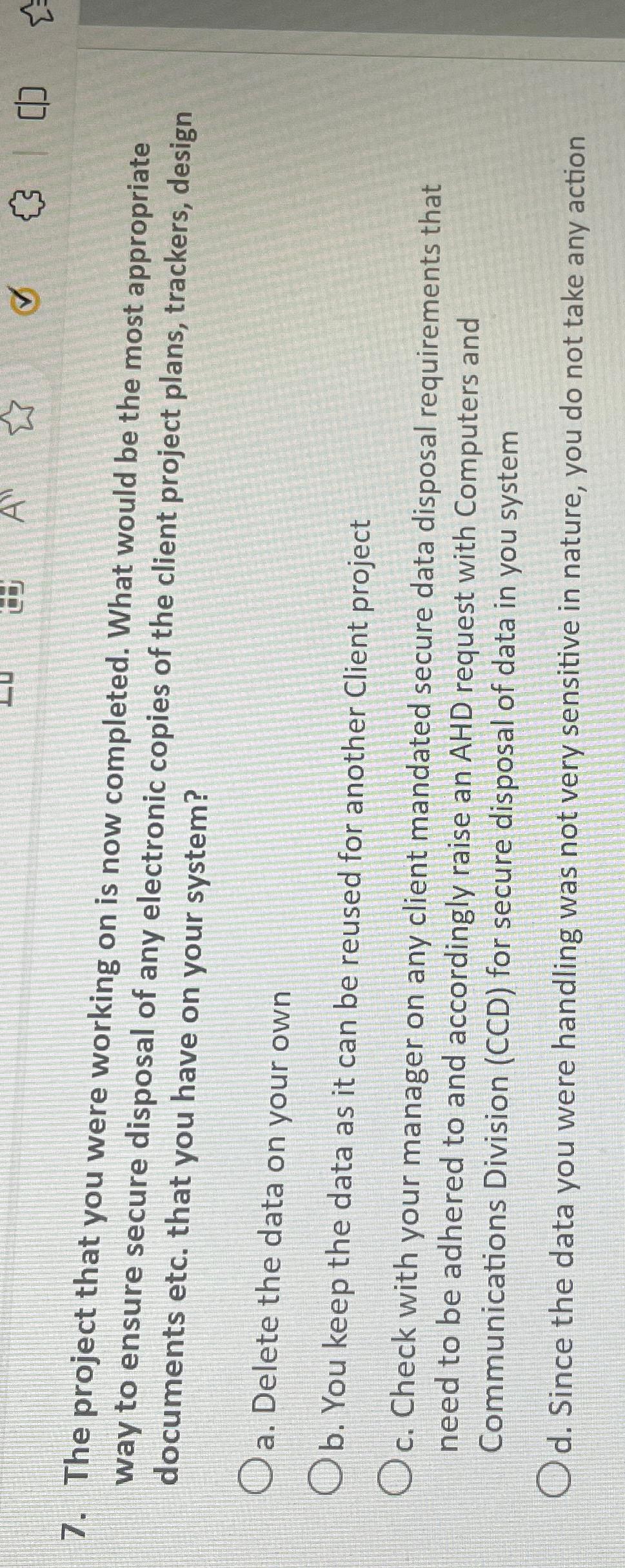 Solved The project that you were working on is now | Chegg.com