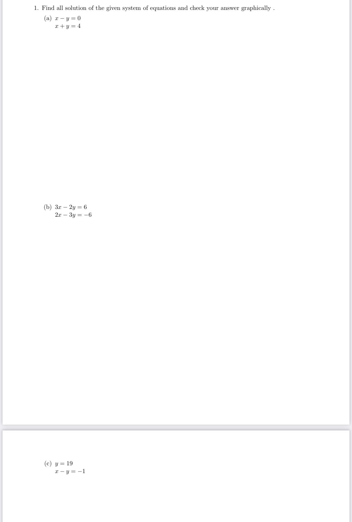 Solved Find all solution of the given system of equations | Chegg.com