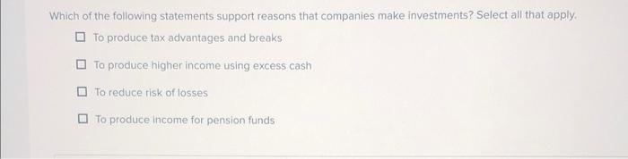 Solved Which of the following statements support reasons | Chegg.com