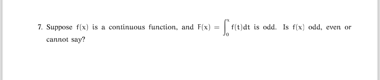 Solved Suppose f(x) ﻿is a continuous function, and | Chegg.com