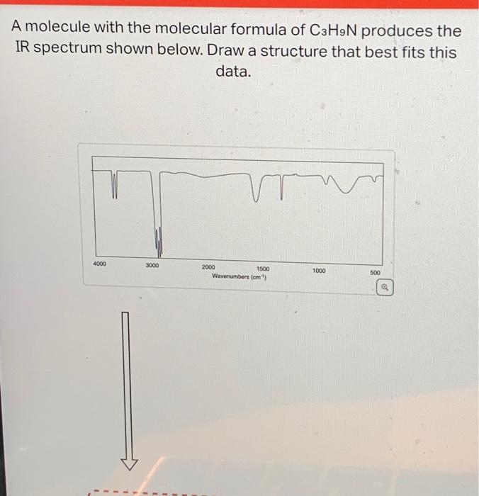 Solved A molecule with the molecular formula of C3H9 N | Chegg.com