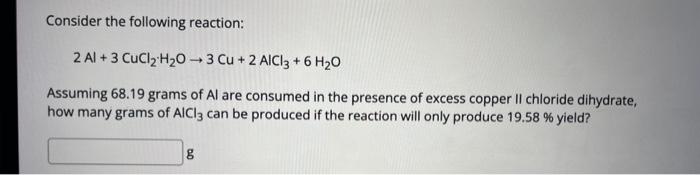 Solved Consider the following reaction: | Chegg.com
