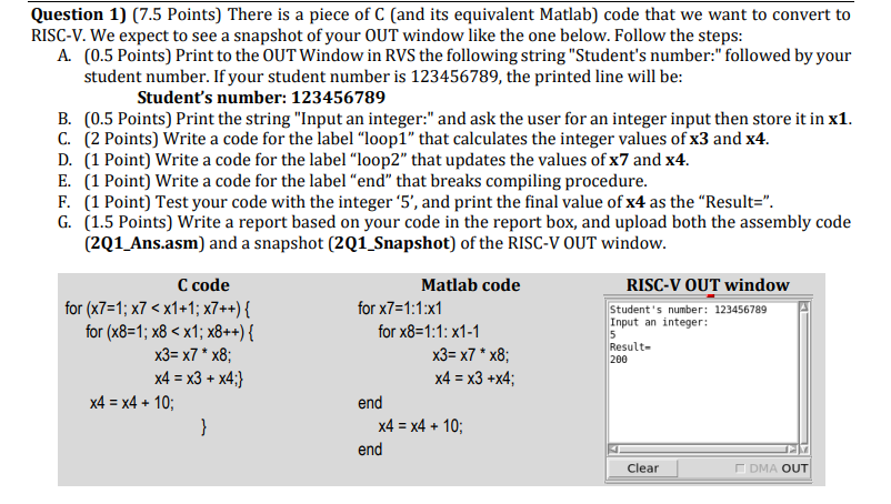 Solved Question 1) (7.5 ﻿Points) ﻿There is a piece of C (and | Chegg.com