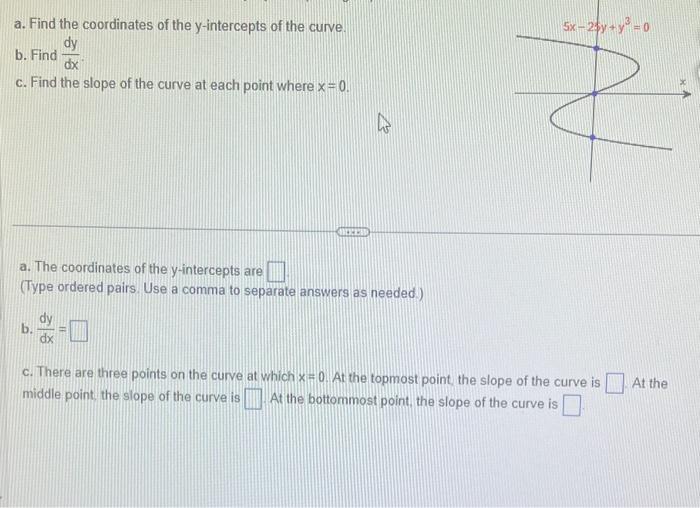 Solved = 3 Consider the curve defined by 5x-25y + y = 0 (see | Chegg.com