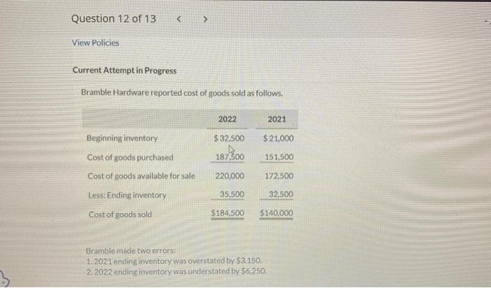 Solved Current Attempt in Progress Bramble Hardware reported | Chegg.com